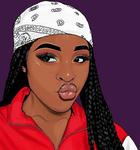 Download Young Black Woman Bandana Selfie Digital Artwork Wallpaper