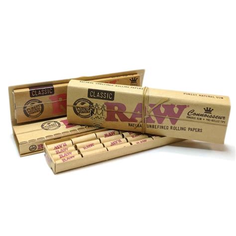 Raw Classic Connoisseur King Size Rolling Papers With Pre Rolled Tips