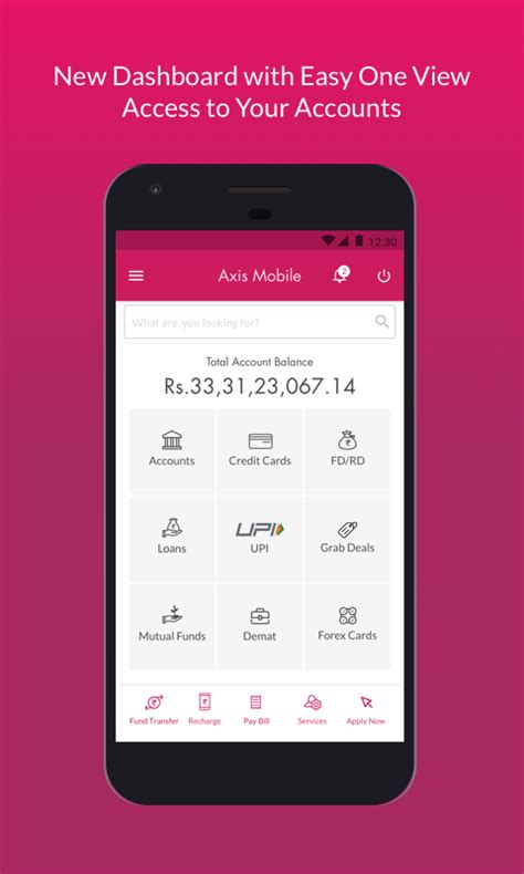 axis mobile fund transfer upi recharge and payment android apps on