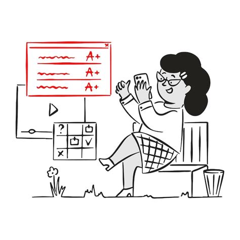 Premium Vector Girl Got Good Grades In Examination