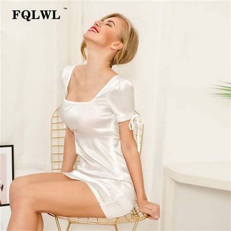 Ordifree 2022 Summer Women White Satin Mini Dress Long Sleeve Sexy