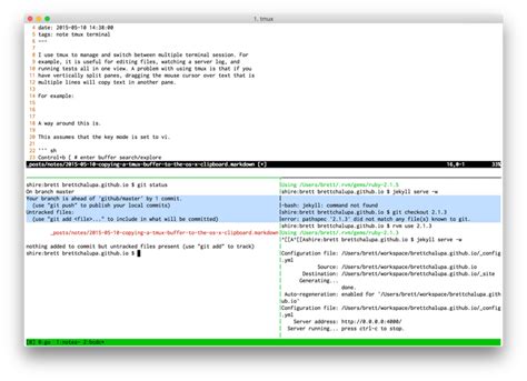 copying a tmux buffer to the os x clipboard brett chalupa