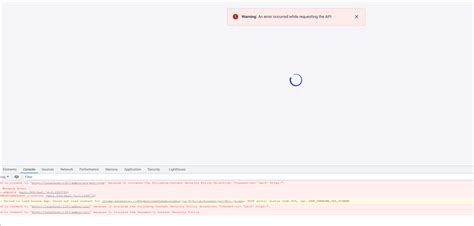 warning an error occurred while requesting the api strapi