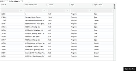 ag grid examples codesandbox