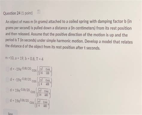solved question 24 1 point an object of mass m in grams