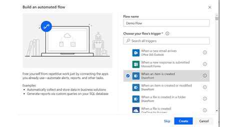microsoft flow create a sharepoint folder when a list