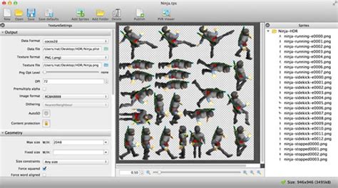 the art of making spritesheets with texture packer for cocos2d x