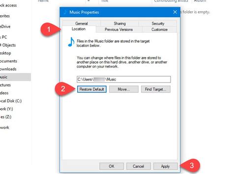 how to restore default location of library folders in windows 11 10
