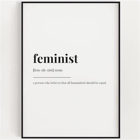 Feminist Definition Print Wall Art Print Feminist Print Etsy Uk