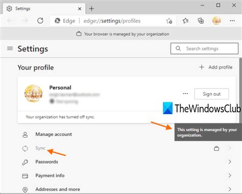 disable sync for all user profiles in microsoft edge using registry