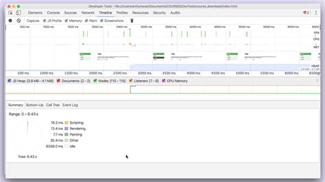 timeline optimize your website with devtools openclassrooms