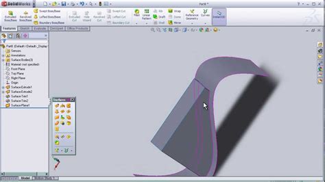 19 solidworks surface tutorial trim surface part2 youtube