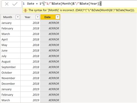 power bi date table dax or month name from today