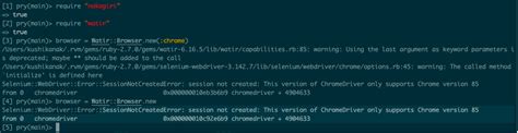 ruby sessionnotcreatederror session not created this