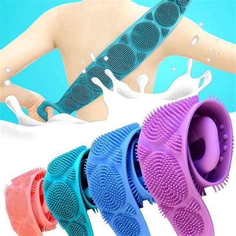 Silicone Bath Body Brush Scrubber Long Lasting Double Sided Bodies
