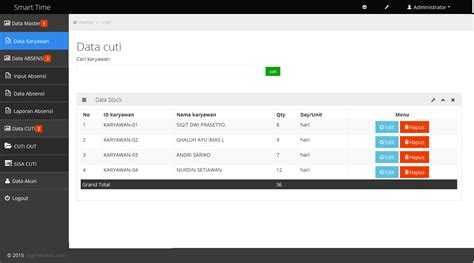 aplikasi absensi karyawan dengan php dan mysql