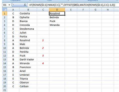 microsoft excel return multiple values without using an