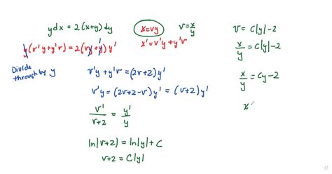 Solved Consider The Following Homogeneous Differential Equation Y Dx
