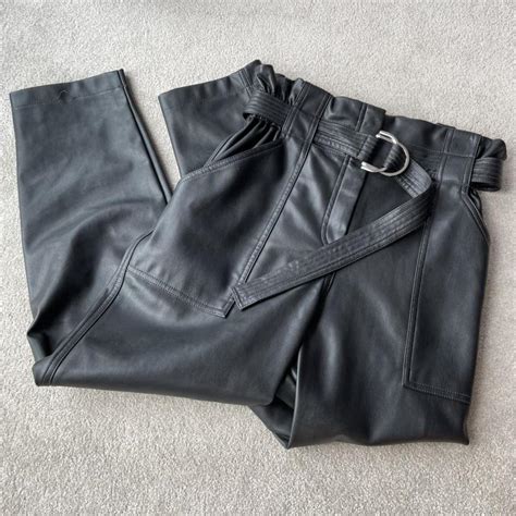 Stunning River Island Faux Leather Trousers With Depop