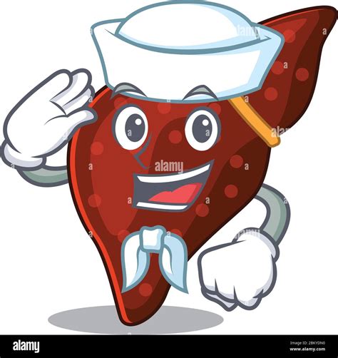 Personaje De Dibujos Animados Saillor De Cirrosis Hepática Humana Con