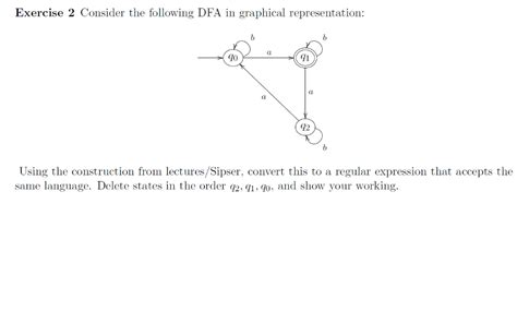 solved exercise 2 consider the following dfa in graphical