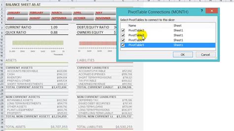 interactive balance sheet pivot table