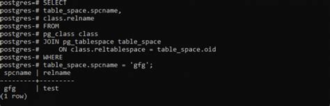 postgresql drop tablespace geeksforgeeks