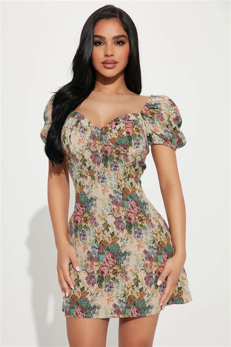 Royally Crowned Mini Dress Taupe Combo Fashion Nova Dresses