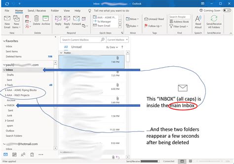 strange outlook behaviour an inbox within an inbox and inbox