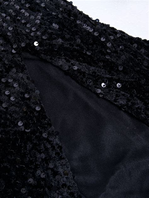 Missord Off Shoulder Mesh Insert Split Thigh Sequin Prom Dress Shein Usa