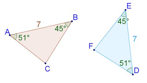 Asa And Aas Triangle Congruence Read Geometry Ck 12 Foundation