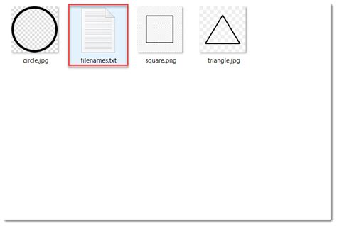 how to copy multiple image filenames within a folder