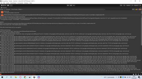 unity build 1 exception was raised by workers see the console for