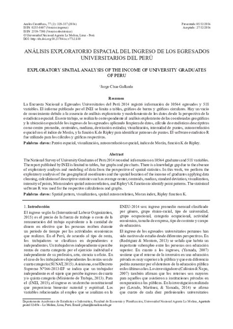 Pdf Análisis Exploratorio Espacial Del Ingreso De Los Egresados