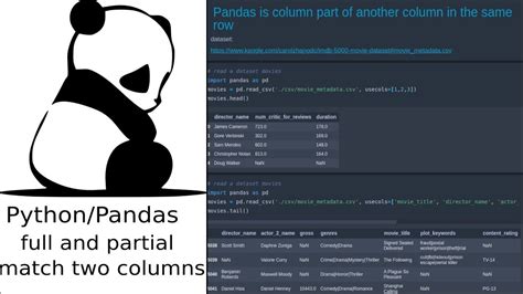 pandas is column part of another column in the same row of