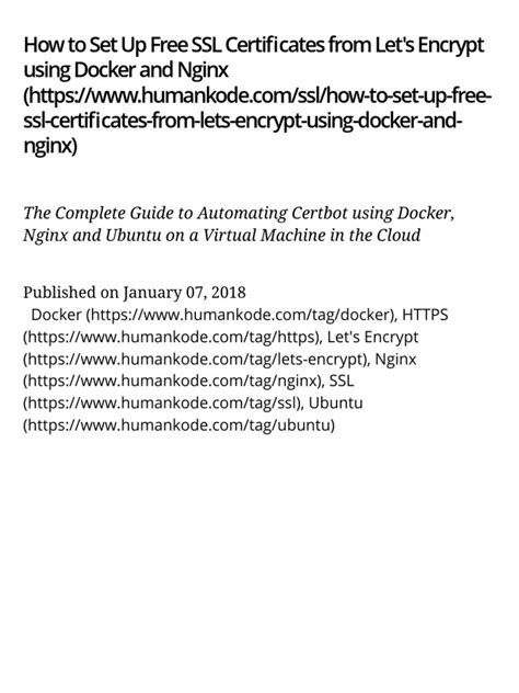 how to set up free ssl certificates from let s encrypt
