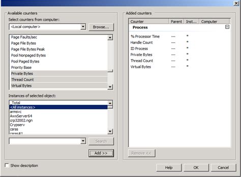 setting up windows performance monitor
