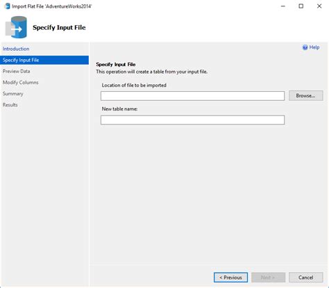 how to import a flat file into a sql server database using