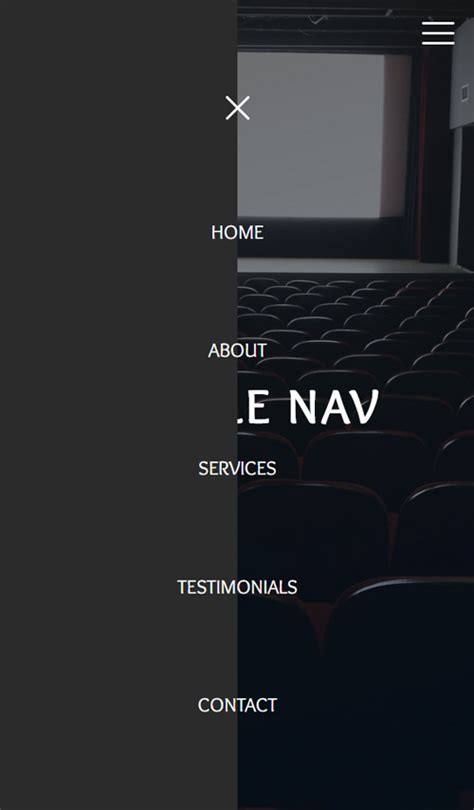 curtain mobile nav free css js mobile navigation