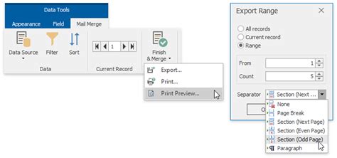 snapcontrol mailmergeexportformshowing event winforms