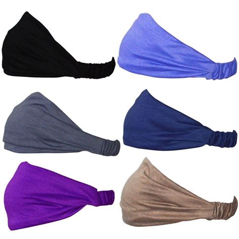 6 Count Sweat Wicking Stretchy Athletic Bandana Headbands Head Wrap