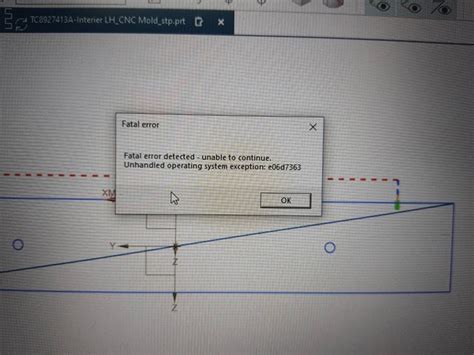 fatal error detected unable to continue unhandled operating system