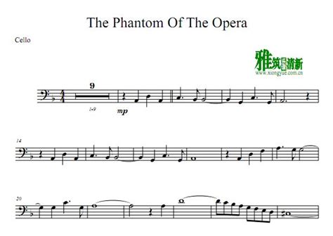 The Phantom Of The Opera 歌剧魅影 大提琴谱