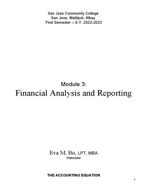 The Accounting Equation Illustrating The Effects Of Business