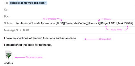 updating progress from email celoxis®