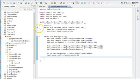 android eclipse project calculator sederhana youtube