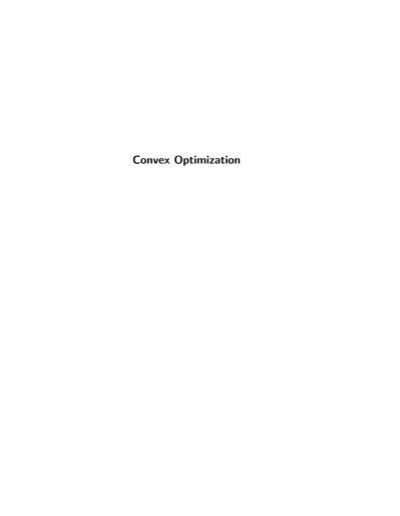 convex optimization