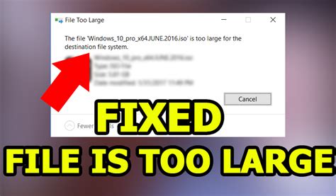 file is too large for destination file system [ windows 10 and mac ] fixed