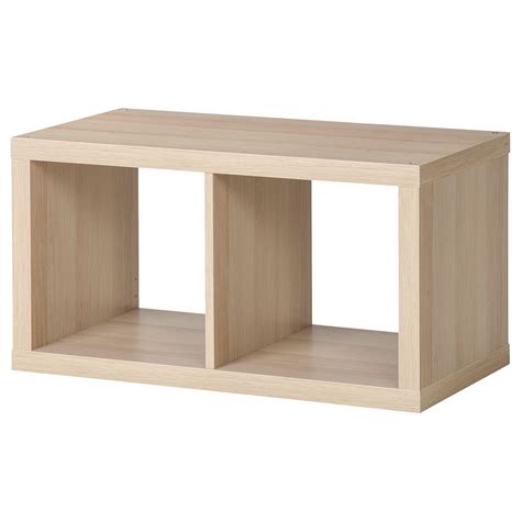 Kallax Cube Storage Unit White Stained Oak Effect 77x42 Cm Ikea