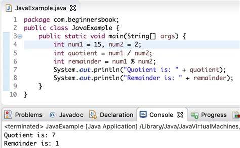 java program to find quotient and remainder